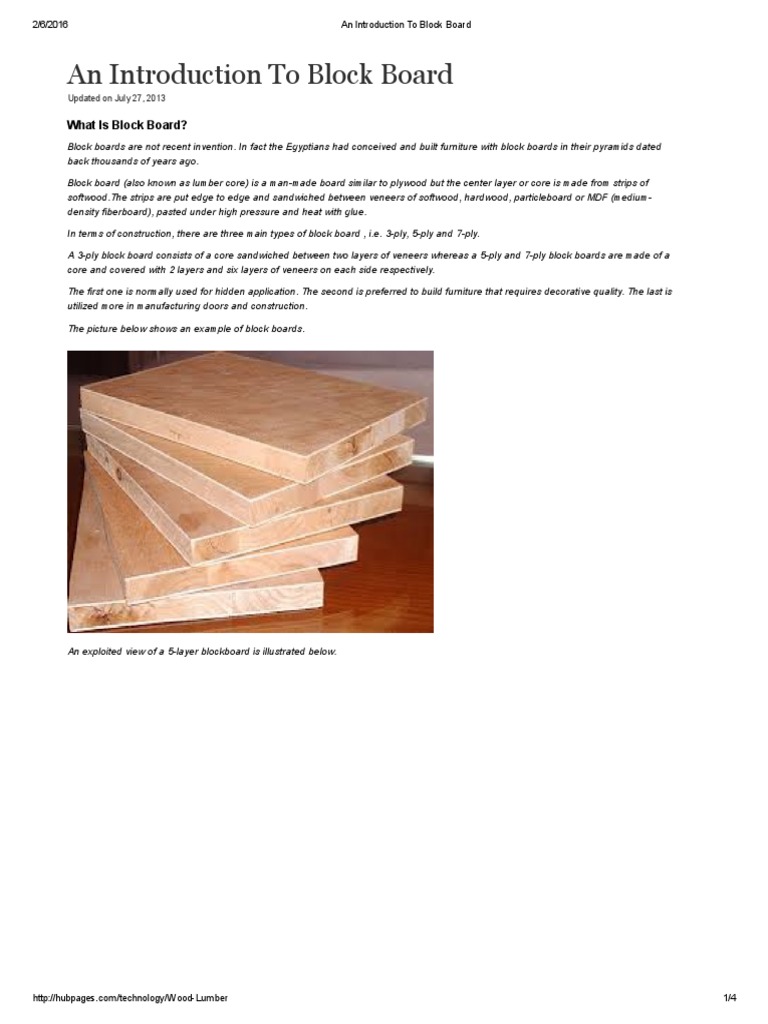 An Introduction To Block Board | PDF | Wood Veneer | Wood