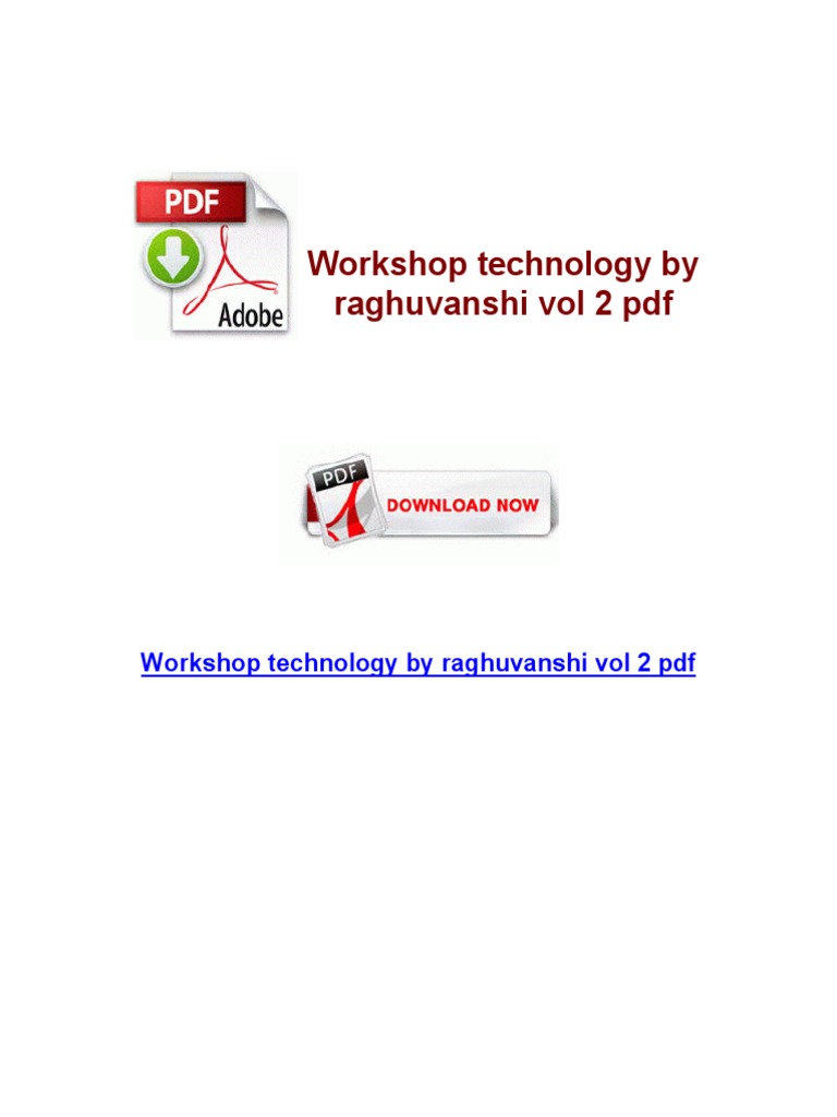Workshop Technology by Raghuvanshi Vol 2 PDF | PDF