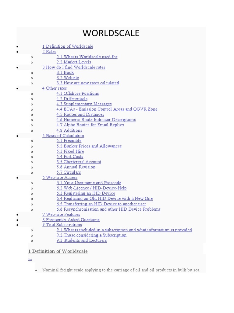 WORLDSCALE | PDF | Oil Tanker | Cargo