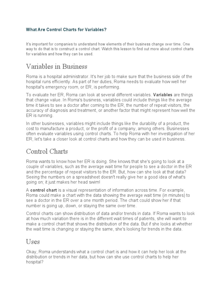 Control Charts for Business Efficiency | PDF | Chart | Data
