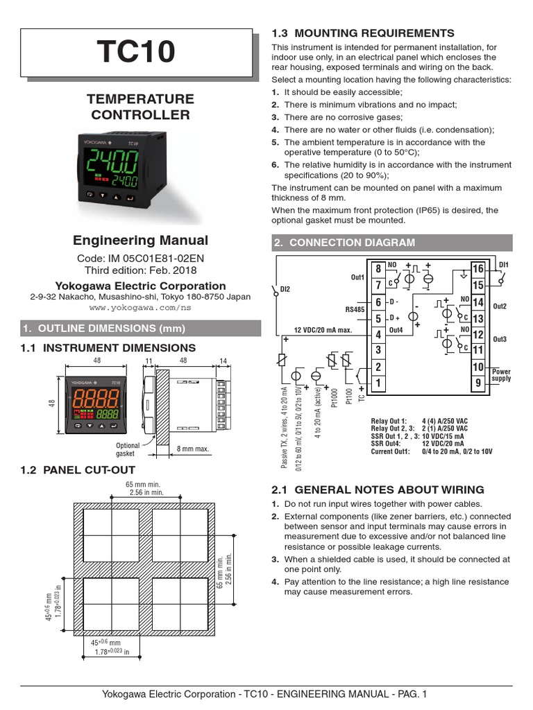 TC10 Temperature Controller - Engineering-Manual | PDF | Parameter (Computer Programming ...