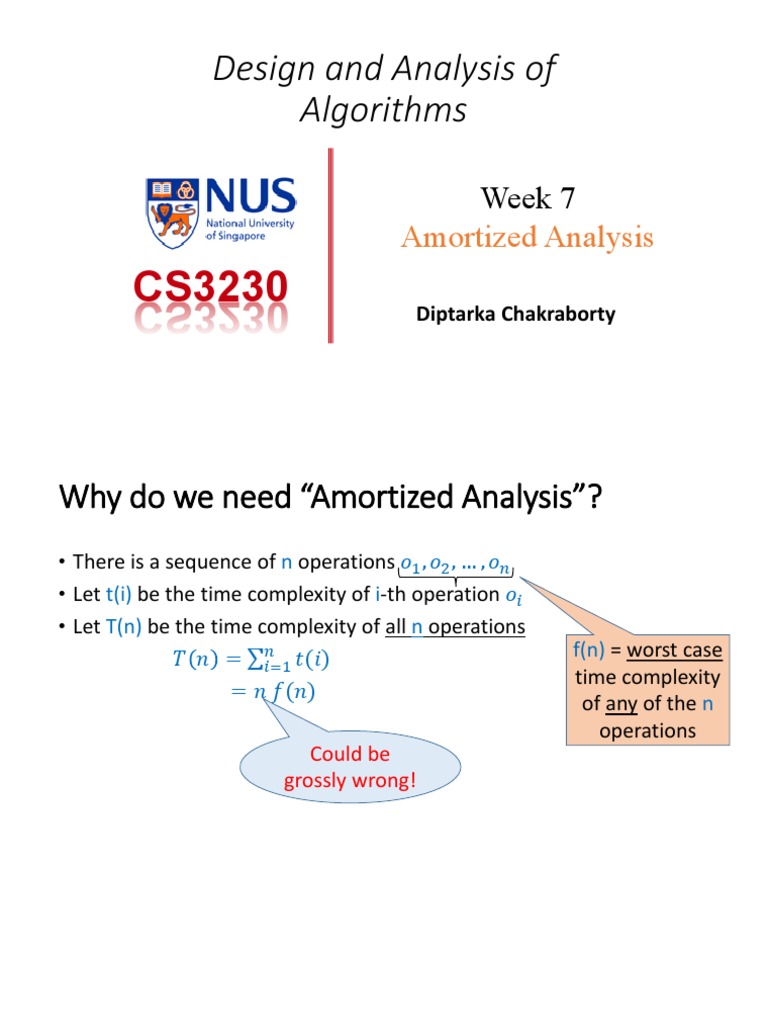 Amortized Analysis for CS Students | PDF | Theory Of Computation | Applied Mathematics