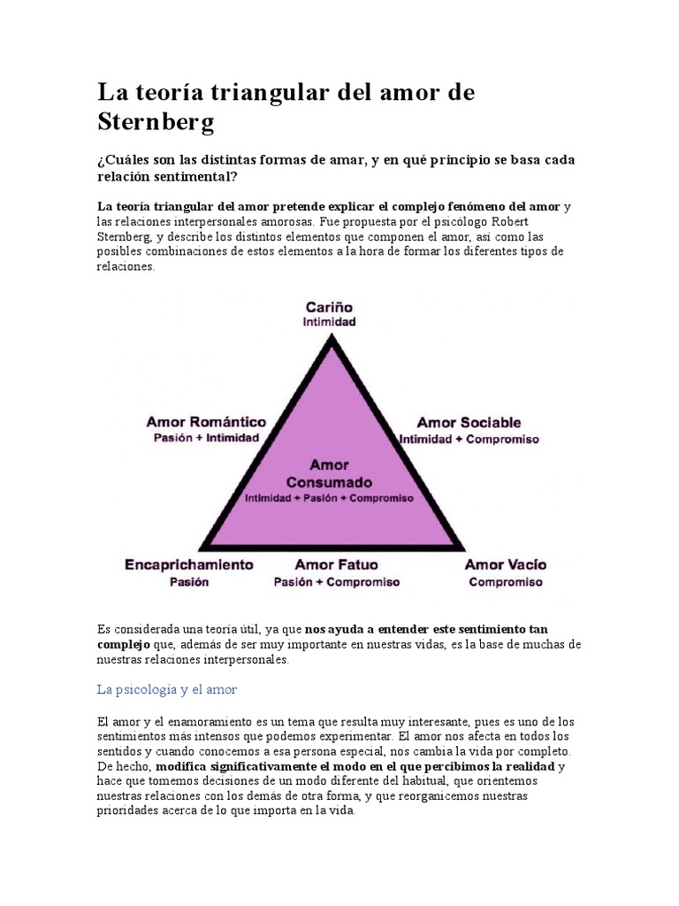 T Triangular Del Amor Sternberg | PDF | Amor | Teoría