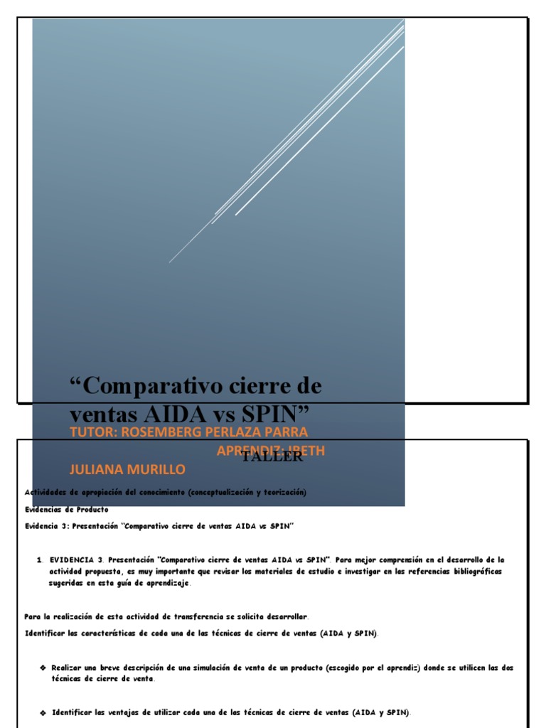 Comparativo de Cierre de Ventas Aida y Spin | PDF | Cliente | Marketing