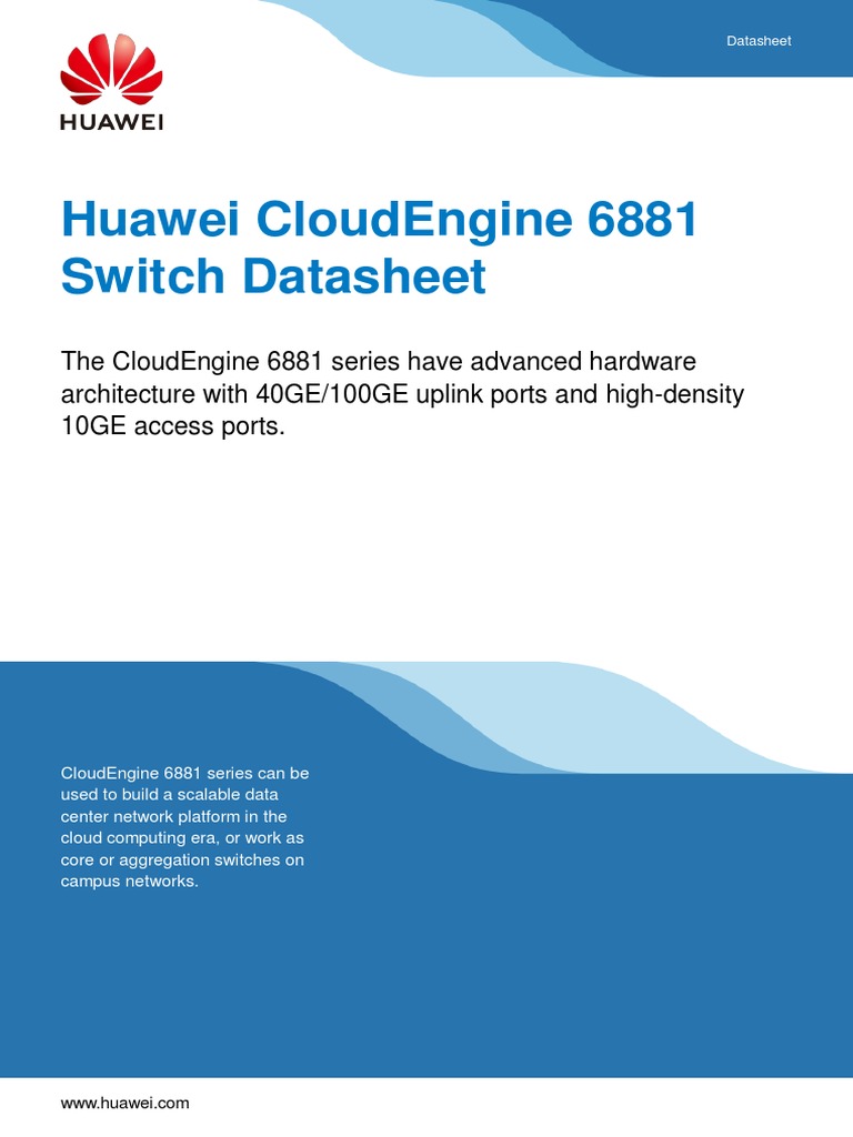 CloudEngine 6881 Series Data Center Switches Data Sheet | PDF | I Pv6 ...