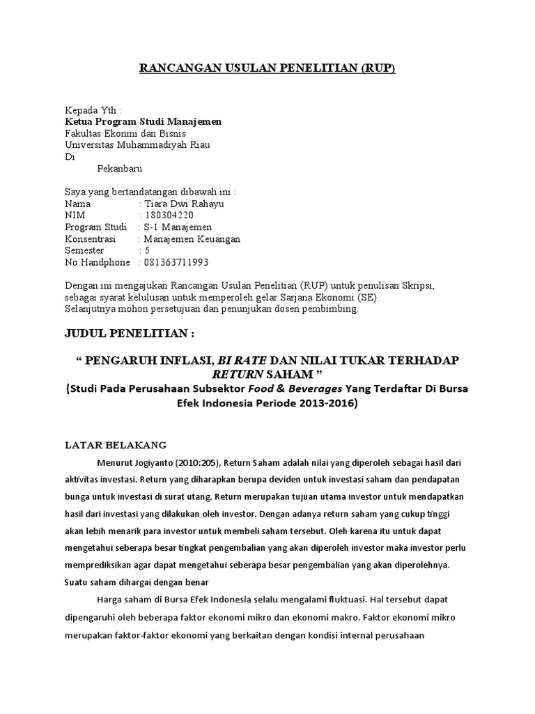 Rancangan Usulan Penelitian | PDF