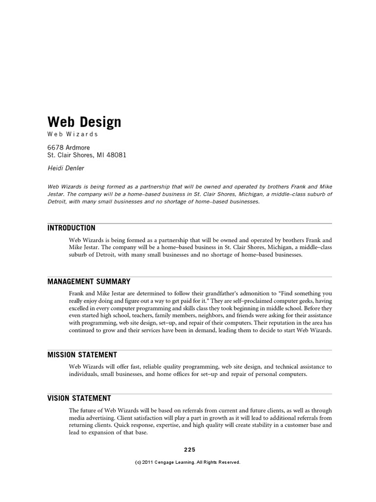 Business Plan - Web Design | PDF | Insurance | Customer