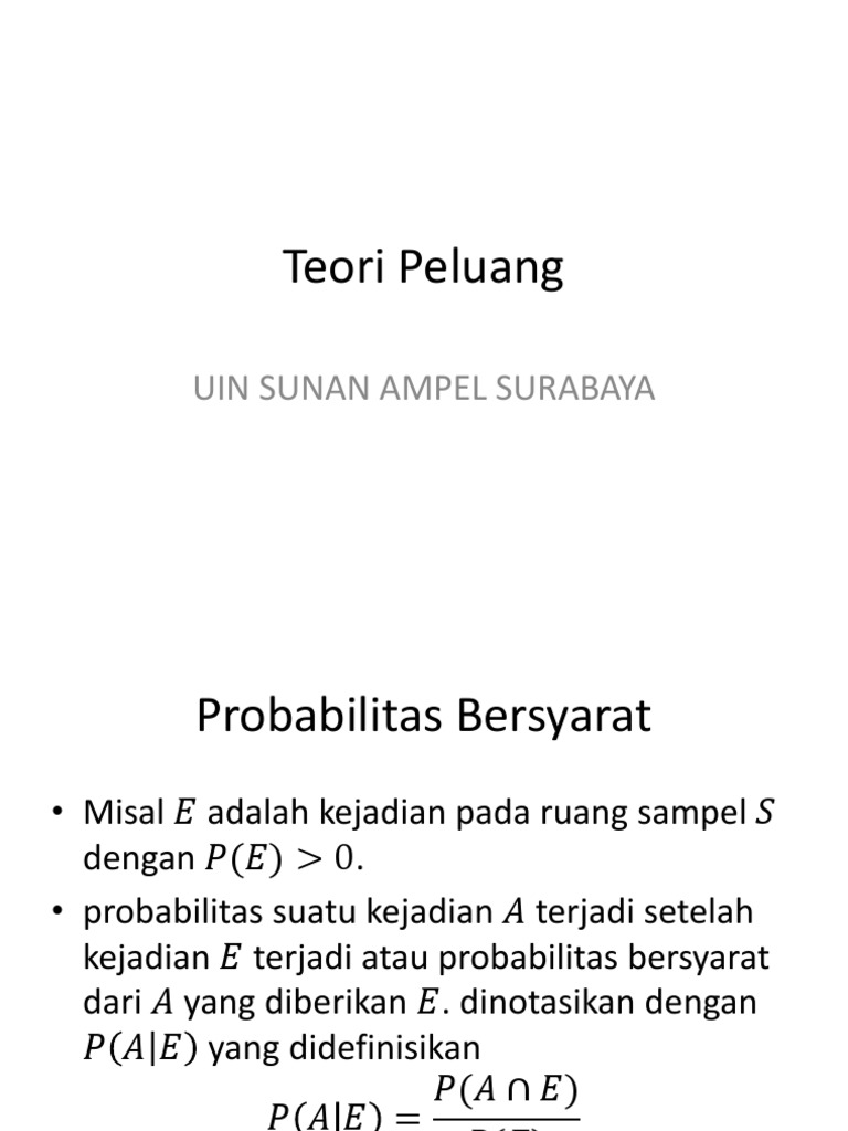 Probabilitas Bersyarat | PDF