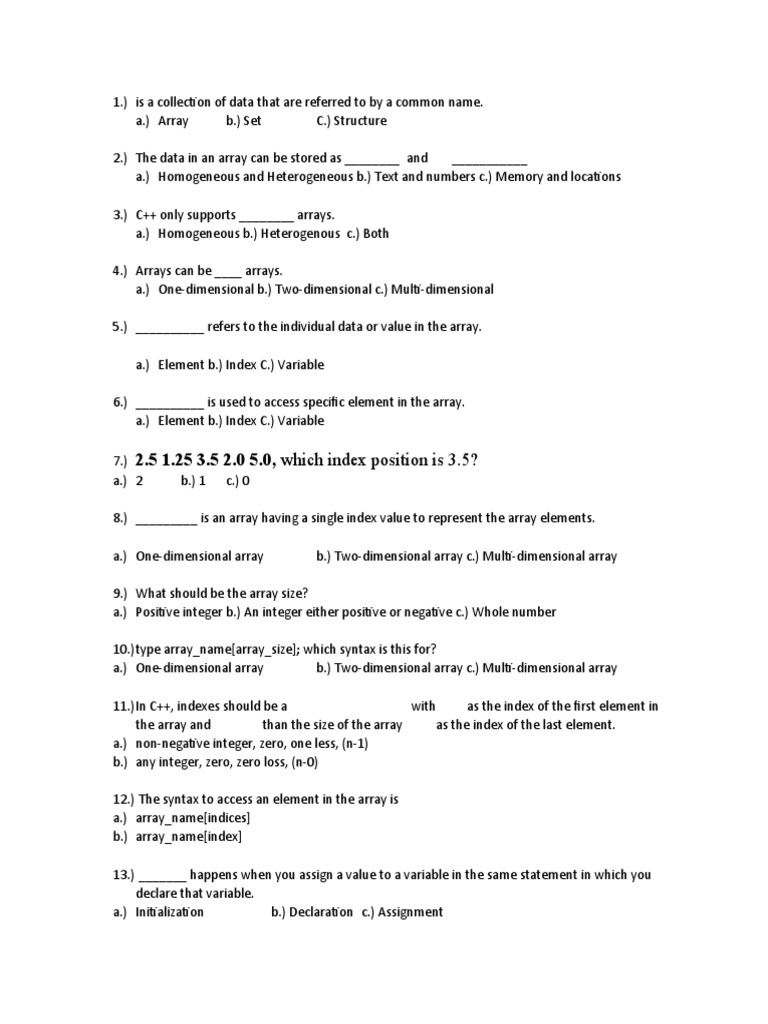 Exam Com Prog Sample Pdf C Programming Language Array Data 8019