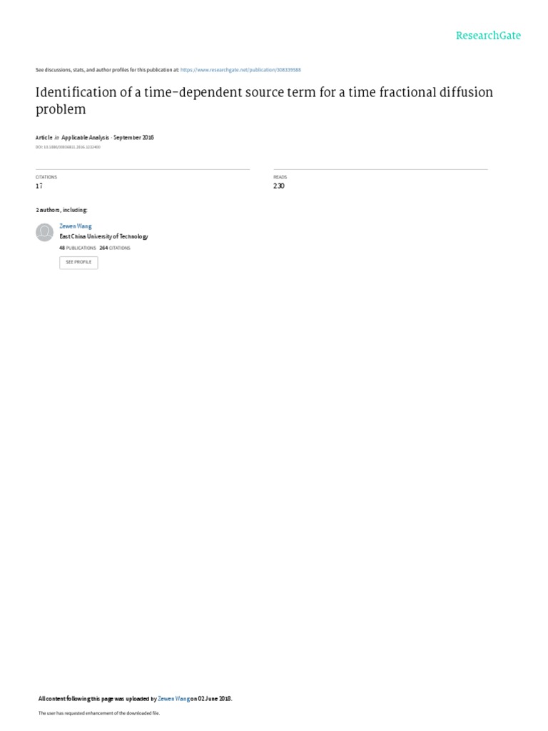 Identification Of A Time Dependent Source Term For A Time Fractional