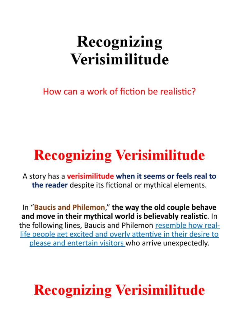 Verisimilitude In Literature