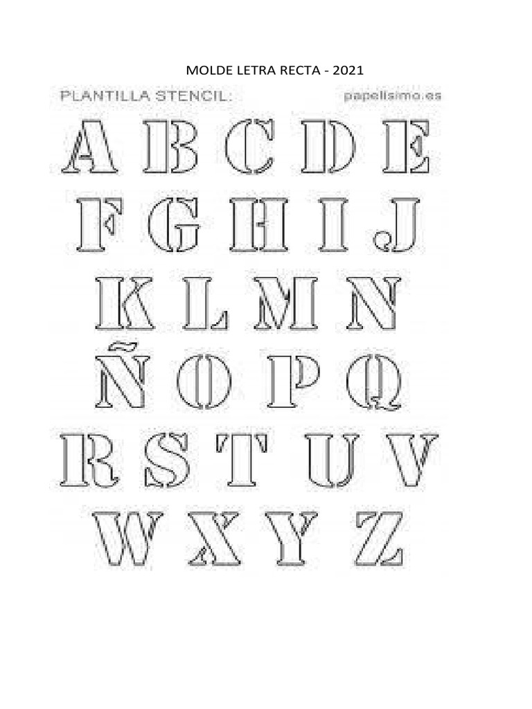 Molde Letra Recta 2021 | PDF