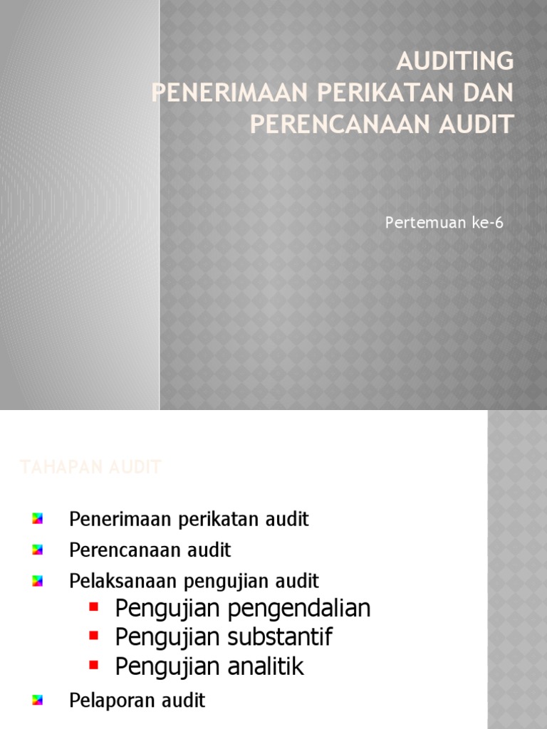 P-6 Penerimaan Penugasan Dan Perencanaan Audit | PDF | Bisnis ...