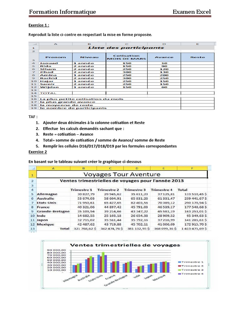 Examen Excel | PDF | Ordinateurs
