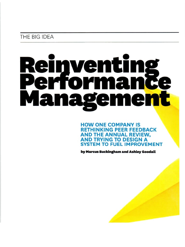 HBR Reinventing Performance Management Buckingham | PDF
