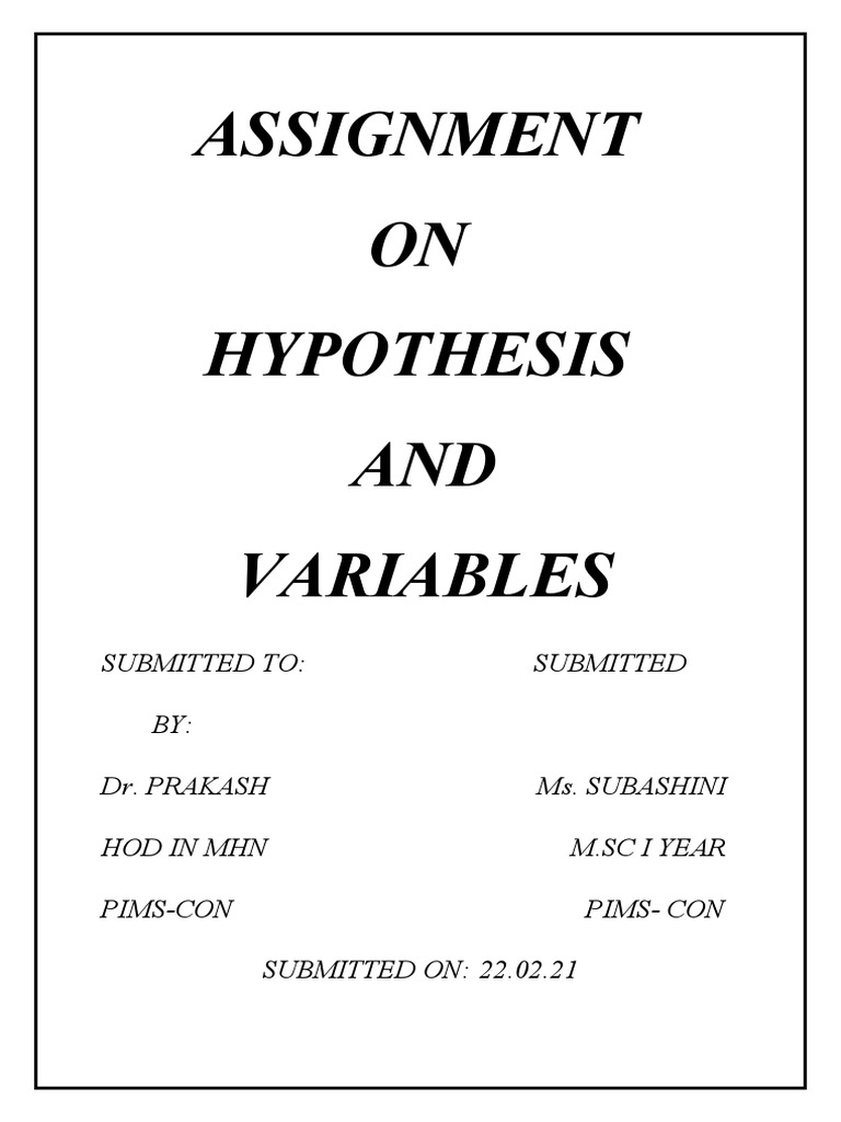 Understanding Hypothesis and Variables | PDF | Hypothesis | Level Of ...