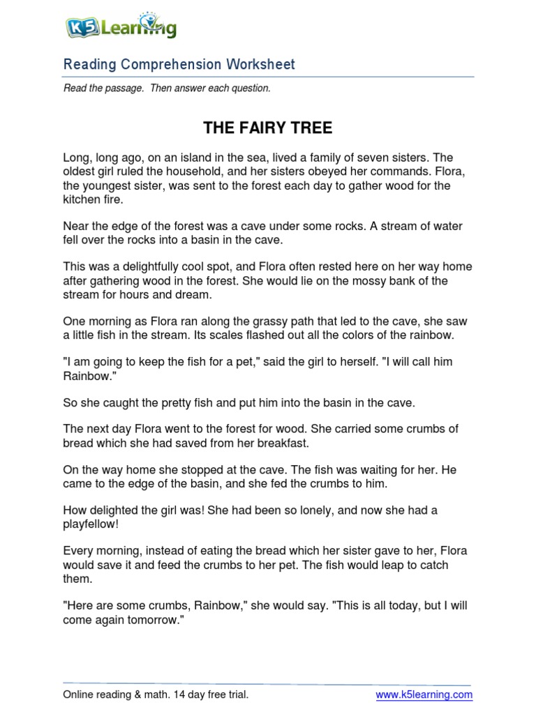 Fairy Tree: A Reading Comprehension Tale | PDF | Trees