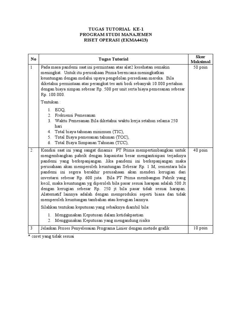 Tugas 1 Ekma4413 | PDF
