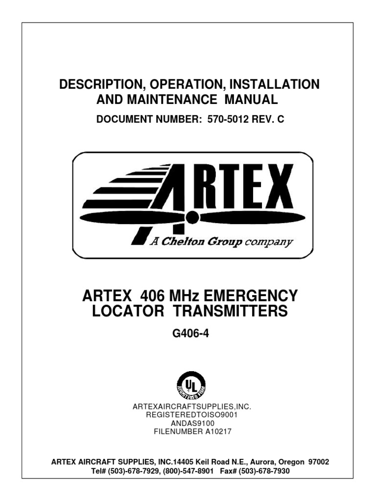 ARTex 406 MHz ELT Manual Guide | PDF | Bandwidth (Signal Processing ...