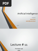 First Order Logic: Artificial Intelligence COSC-3112 Ms. Humaira Anwer | PDF | First Order Logic ...