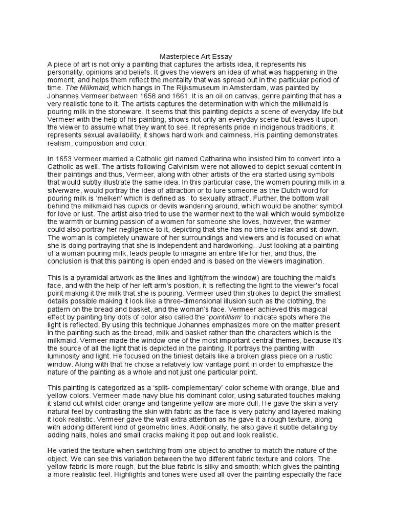 Masterpiece Art Essay | PDF | Paintings