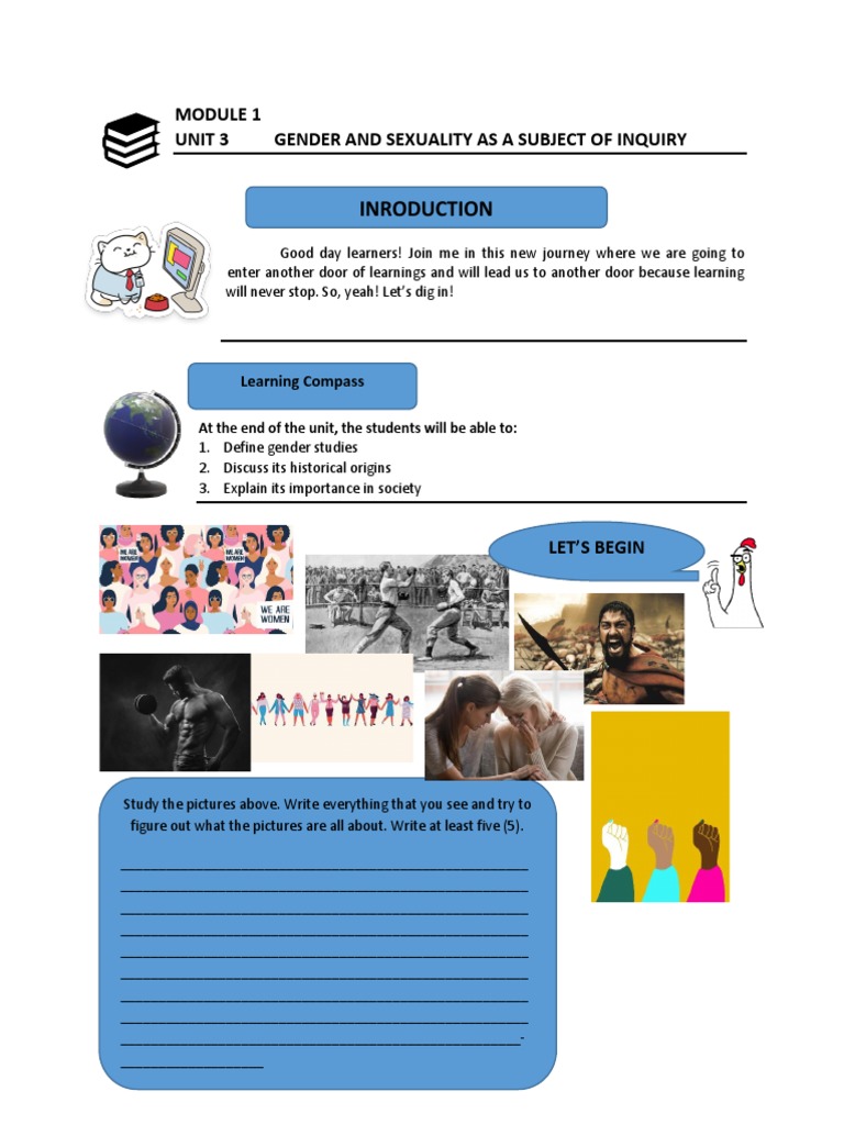 Inroduction: Unit 3 Gender and Sexuality As A Subject of Inquiry | PDF ...