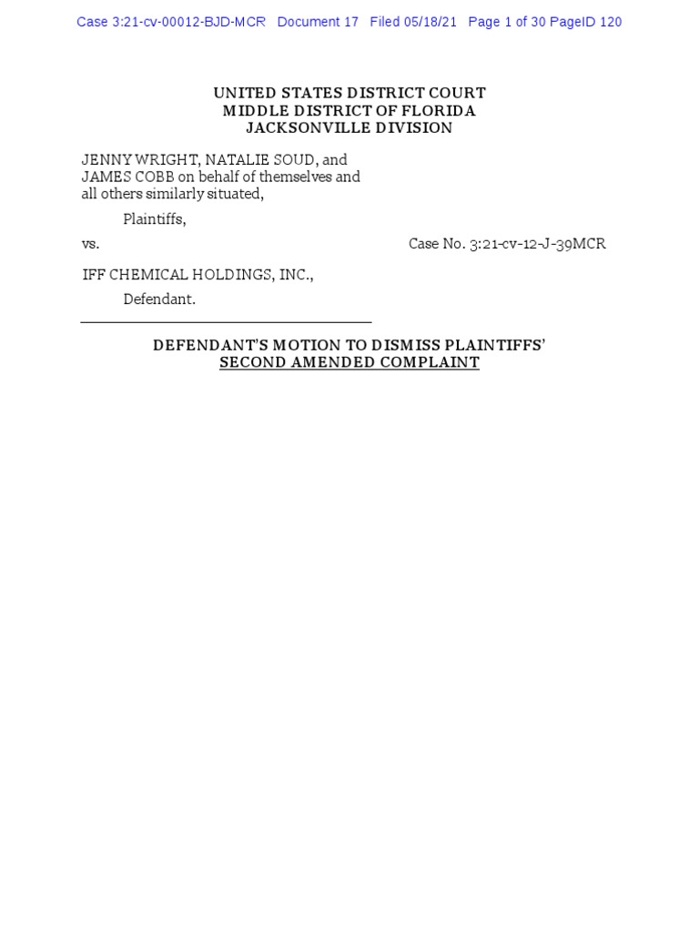 IFF Motion To Dismiss | Descargar gratis PDF | Nuisance | Pleading