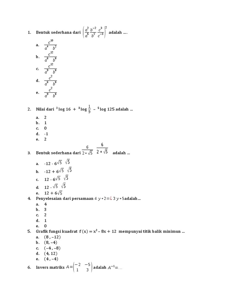 Soal Utama 2021 | PDF