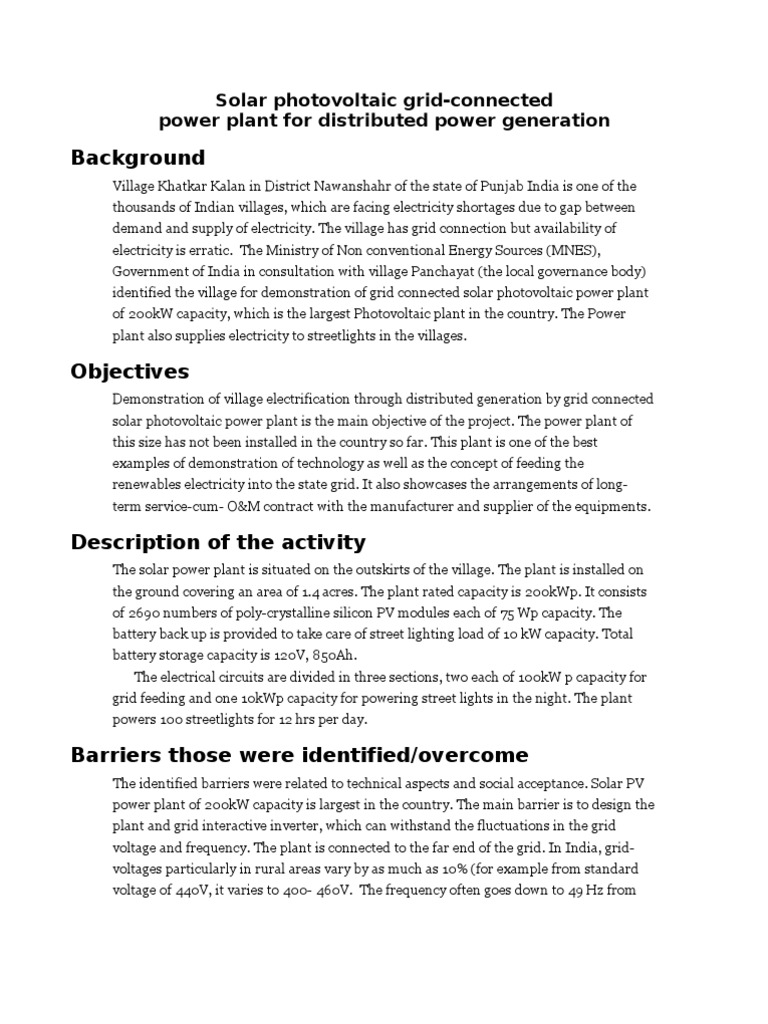 Case Study - SPV Grid - 1 | PDF | Solar Power | Photovoltaics