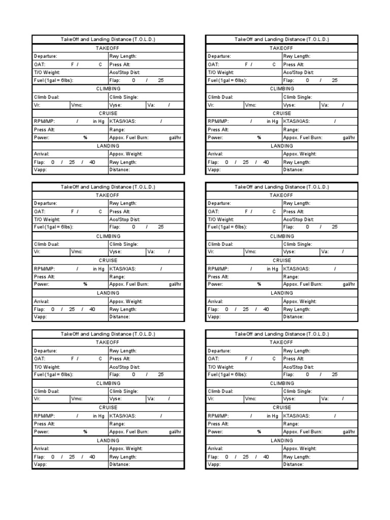 TOLD Multi Engine 1 | PDF | Aircraft | Aviation