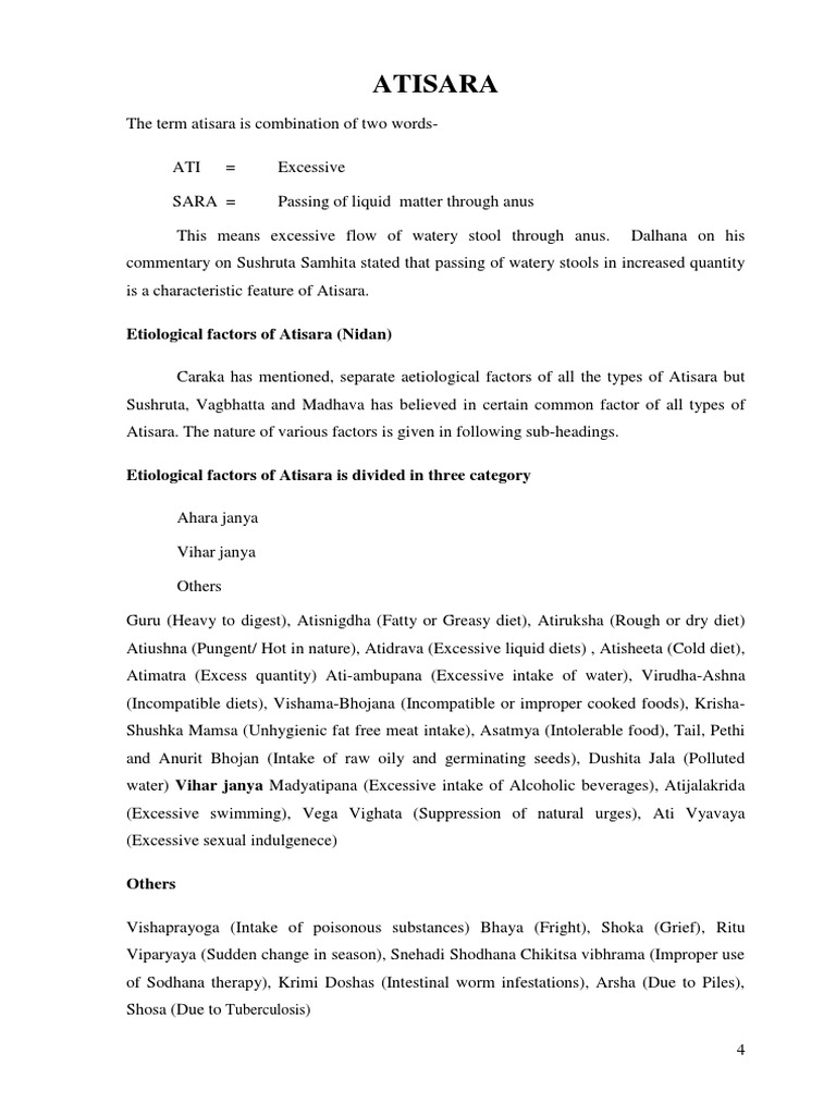 Atisara Krimi - 2018 BAMS Detail | PDF | Ayurveda | Diarrhea