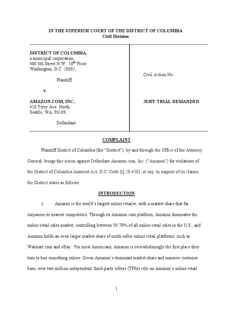 Amazon Complaint | PDF | Online Shopping | Retail