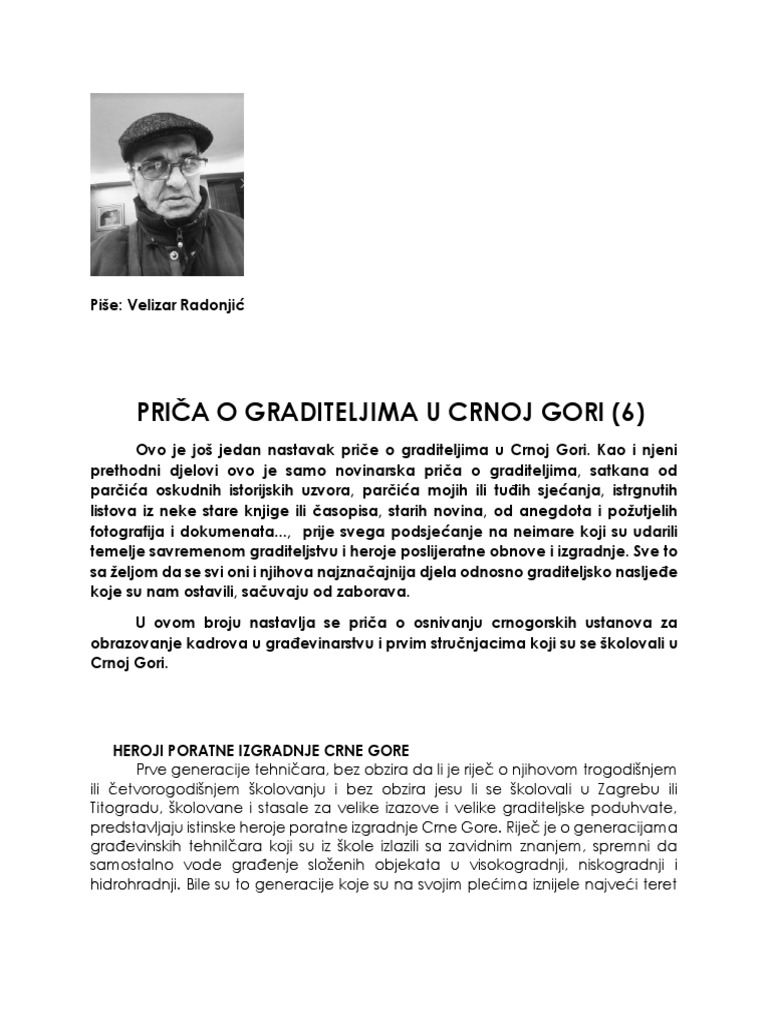 GRADITELJI CG 6 Tekst Za POGLED | PDF