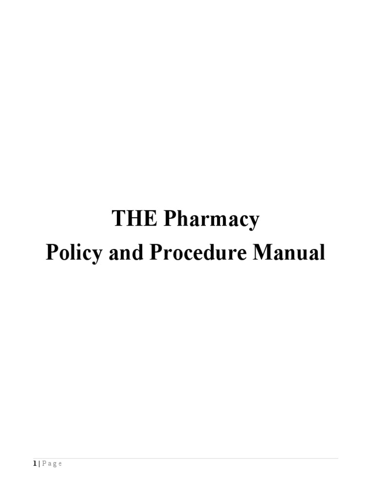 Pharmacy Policy and Procedures | PDF | Pharmacy | Medical Prescription