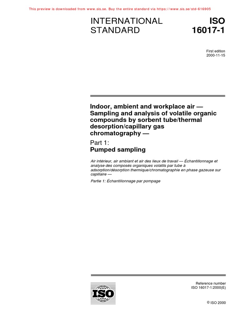 Iso 16017 1 en PDF | PDF | Gas Chromatography | International ...