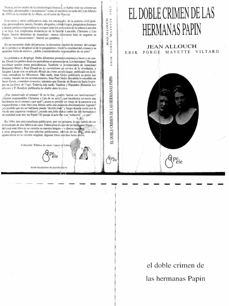 Doble Crímen Hermanas Papin | PDF | Mano | Jacques Lacan