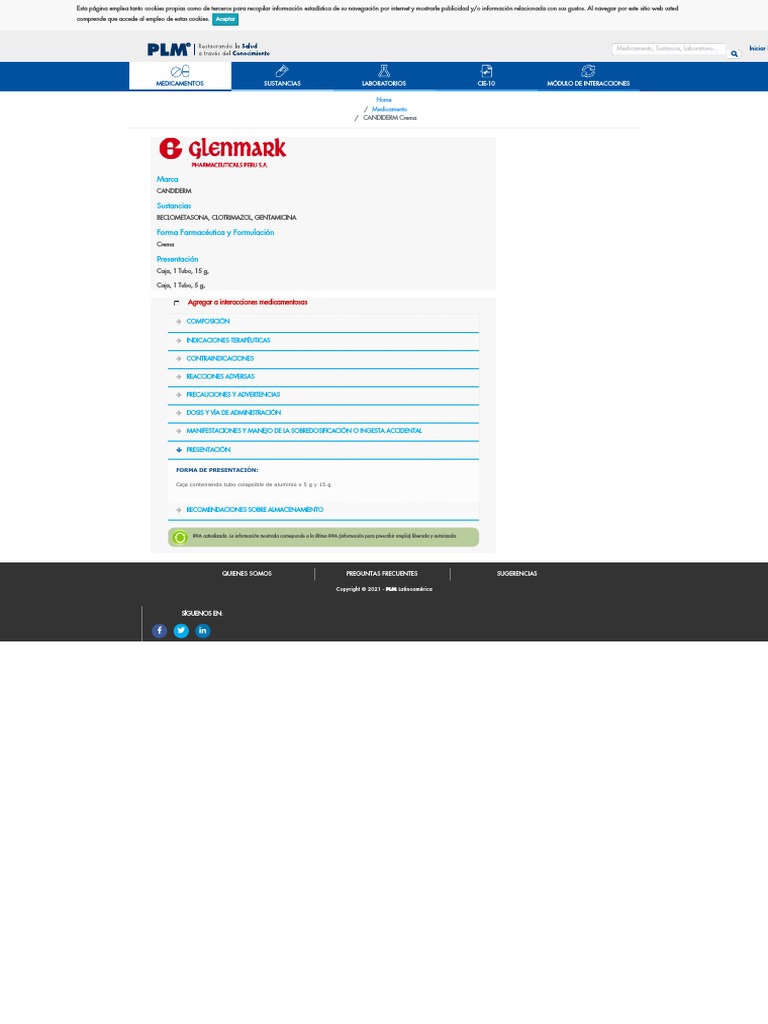 Candiderm - PLM | PDF | Medicamentos con receta | Química medicinal