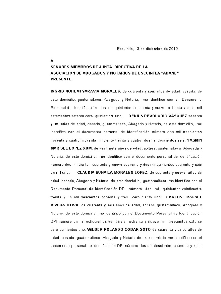 OFICIO SOLICITUD INSCRIPCION Nueva Junta Directiva TERMINADA | PDF | Guatemala | Gobierno