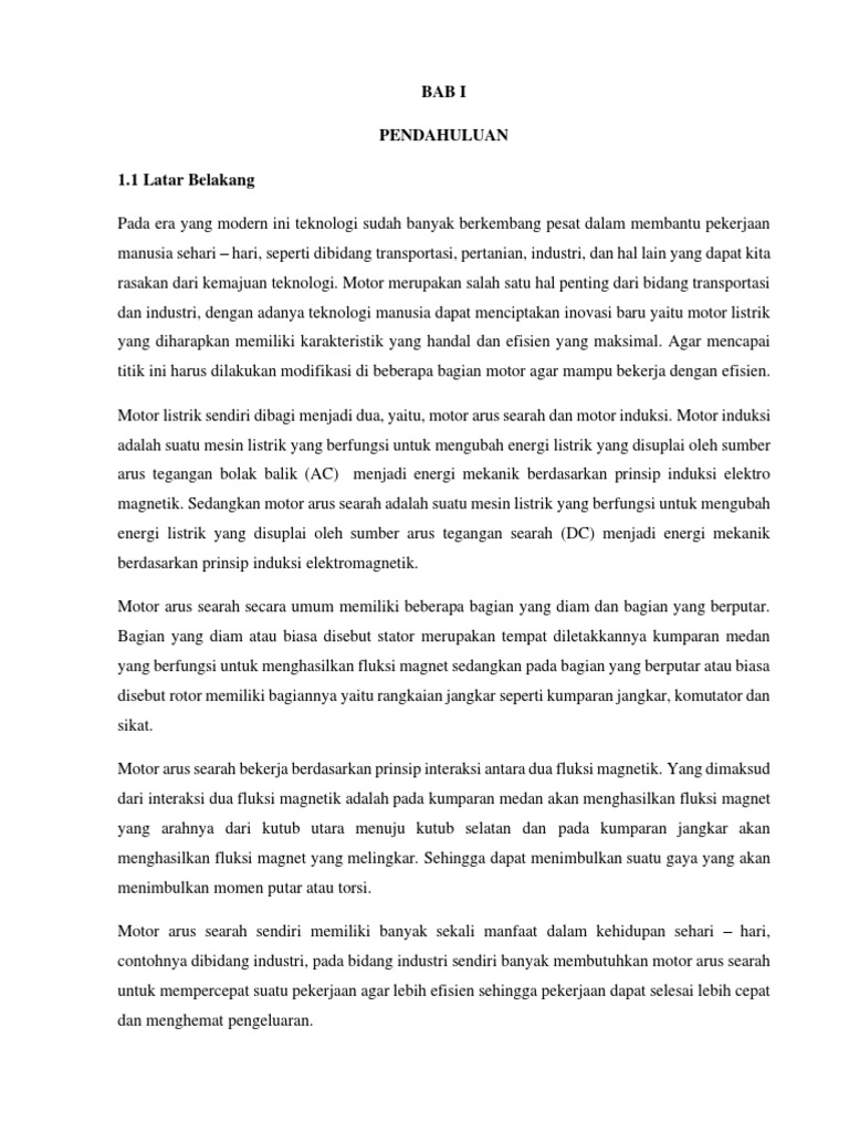 Pengenalan Motor Arus Searah (DC) | PDF