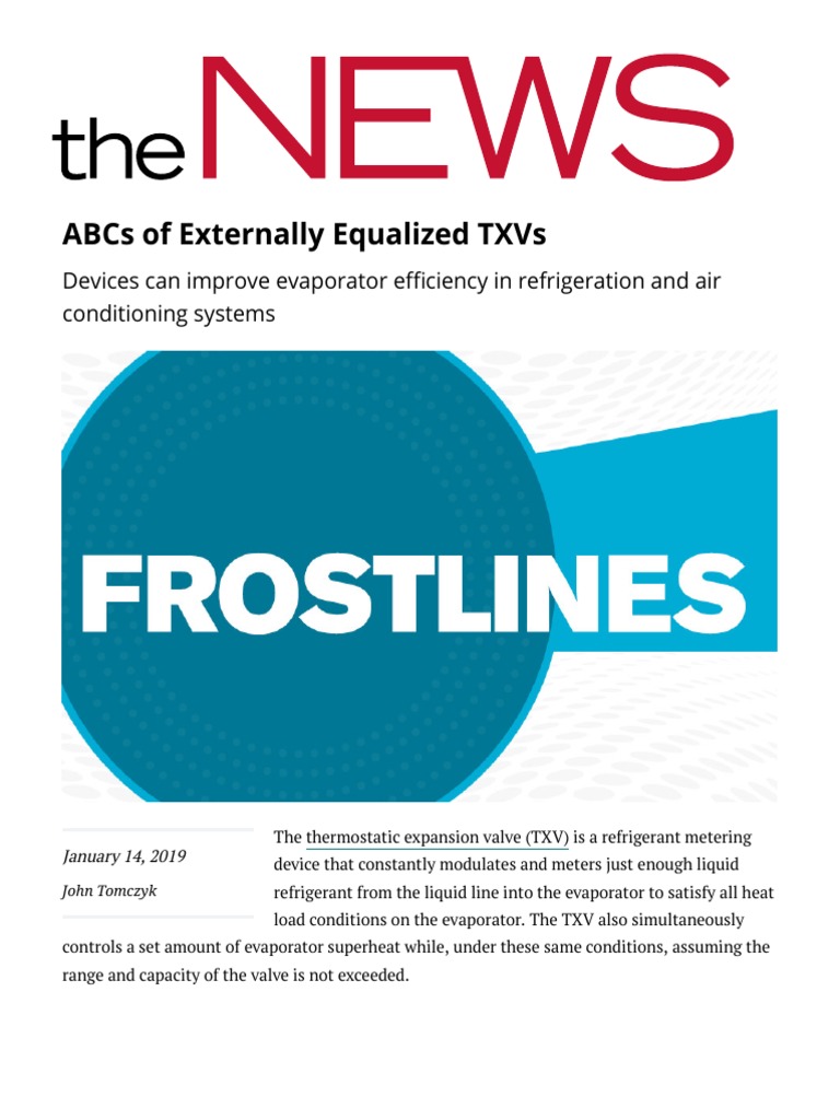 ABCs of Externally Equalized TXVs - 2019-01-14 - ACHR News | PDF ...
