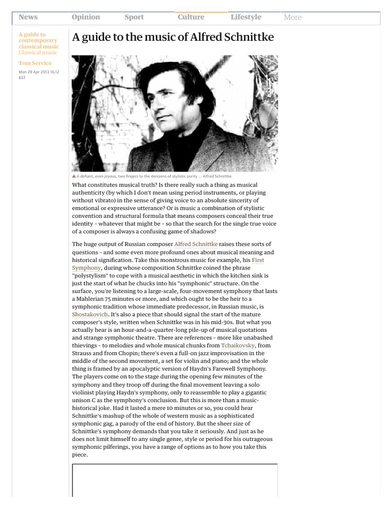 Schnittke's Musical Legacy Explored | PDF | Symphony | Classical Music