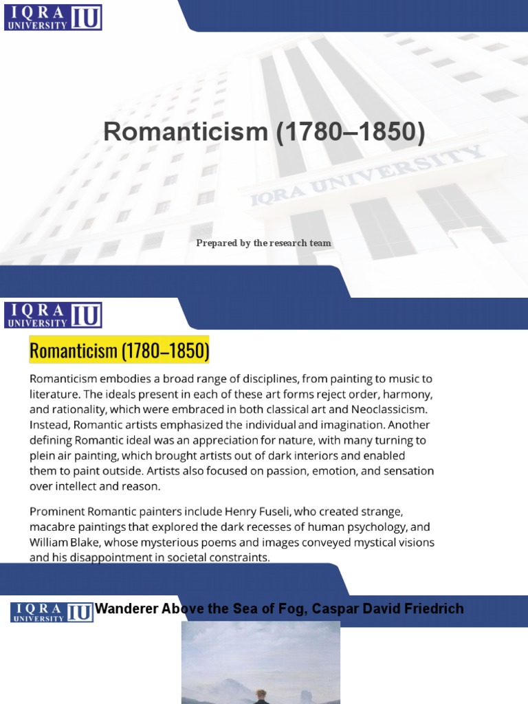 Romanticism (1780-1850) : Prepared by The Research Team | PDF