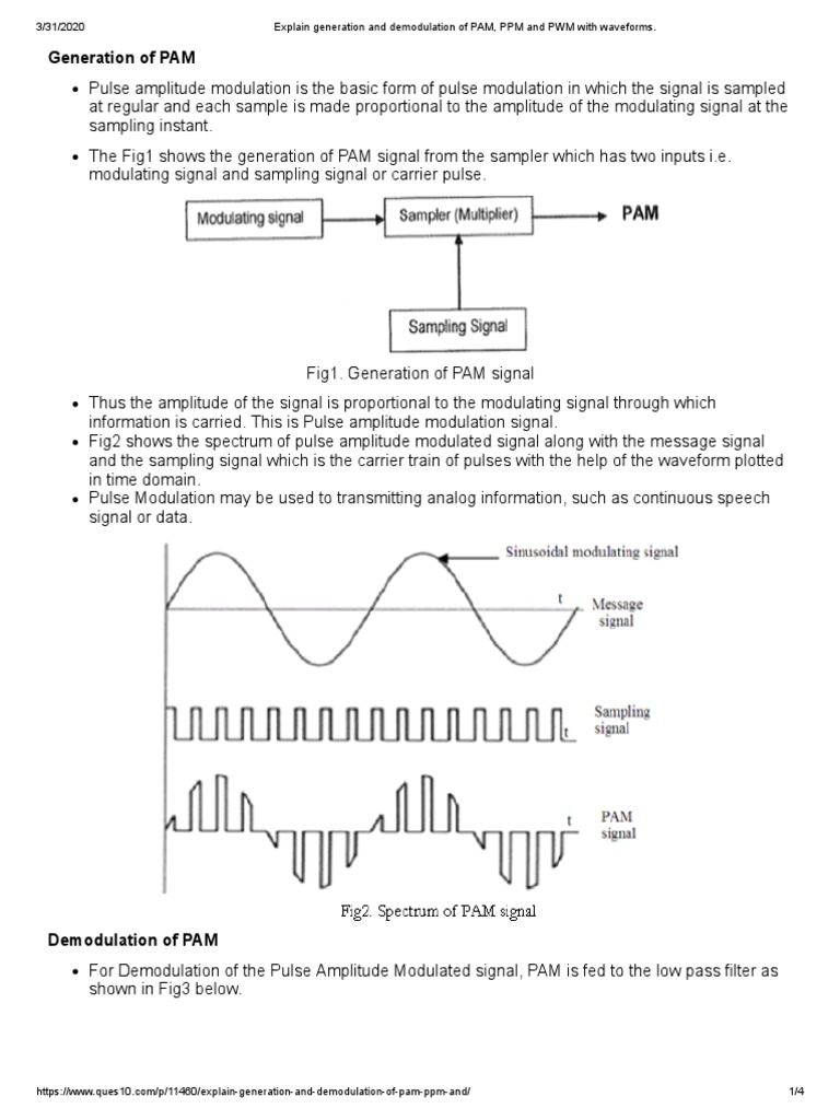 EEE - 6 - ICS - 6.3 - Generation and Demodulation of PAM PPM and PWM ...