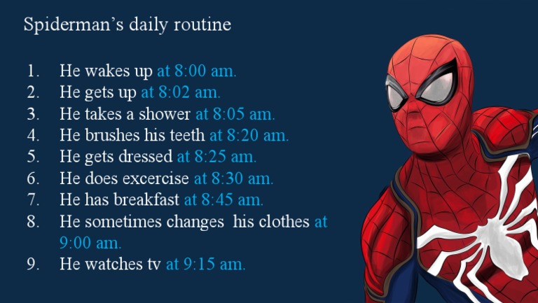 Spiderman's Daily Routine | PDF