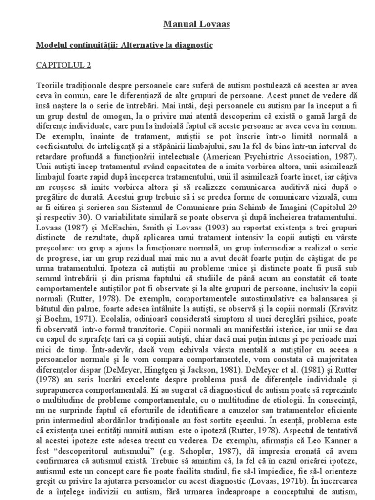 AUTISM Manual Lovaas | PDF