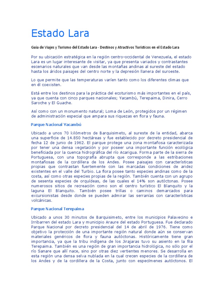 Estado Lara | PDF | Venezuela | Escultura