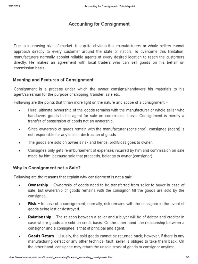 Consignment Notes | Download Free PDF | Sales | Valuation (Finance)