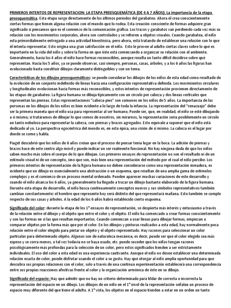 Etapa Preesquemática en Dibujo Infantil | PDF | Las emociones | Color