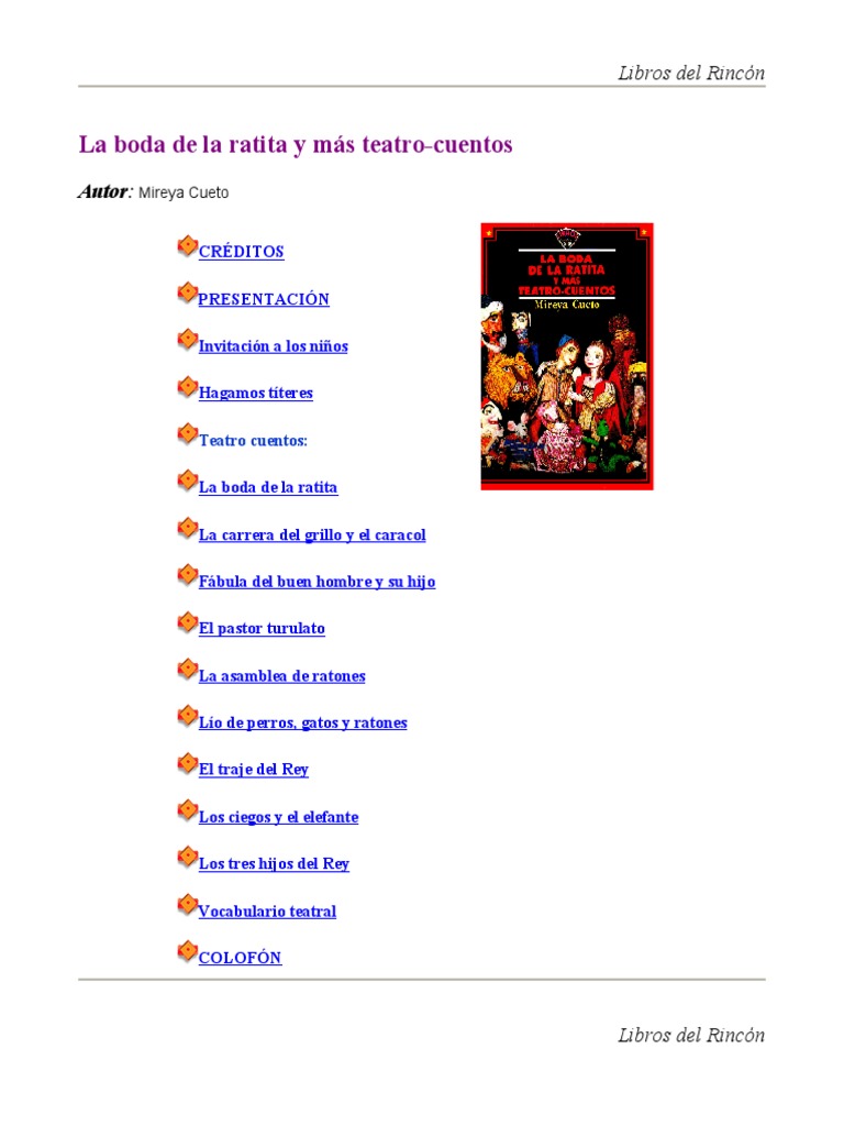 La Boda de La Ratita y Más Teatro-Cuentos | PDF | Gatos | Teatro