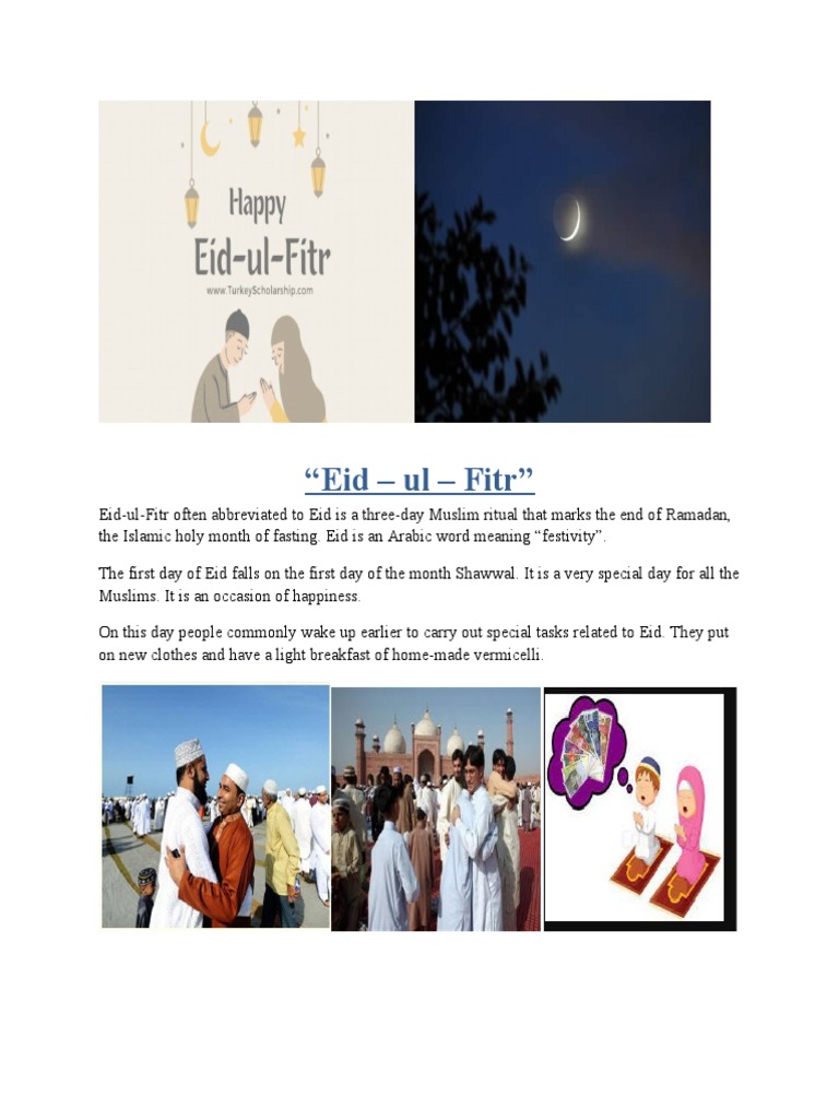 Essay On Eid Ul Fitr Amna Zain | PDF
